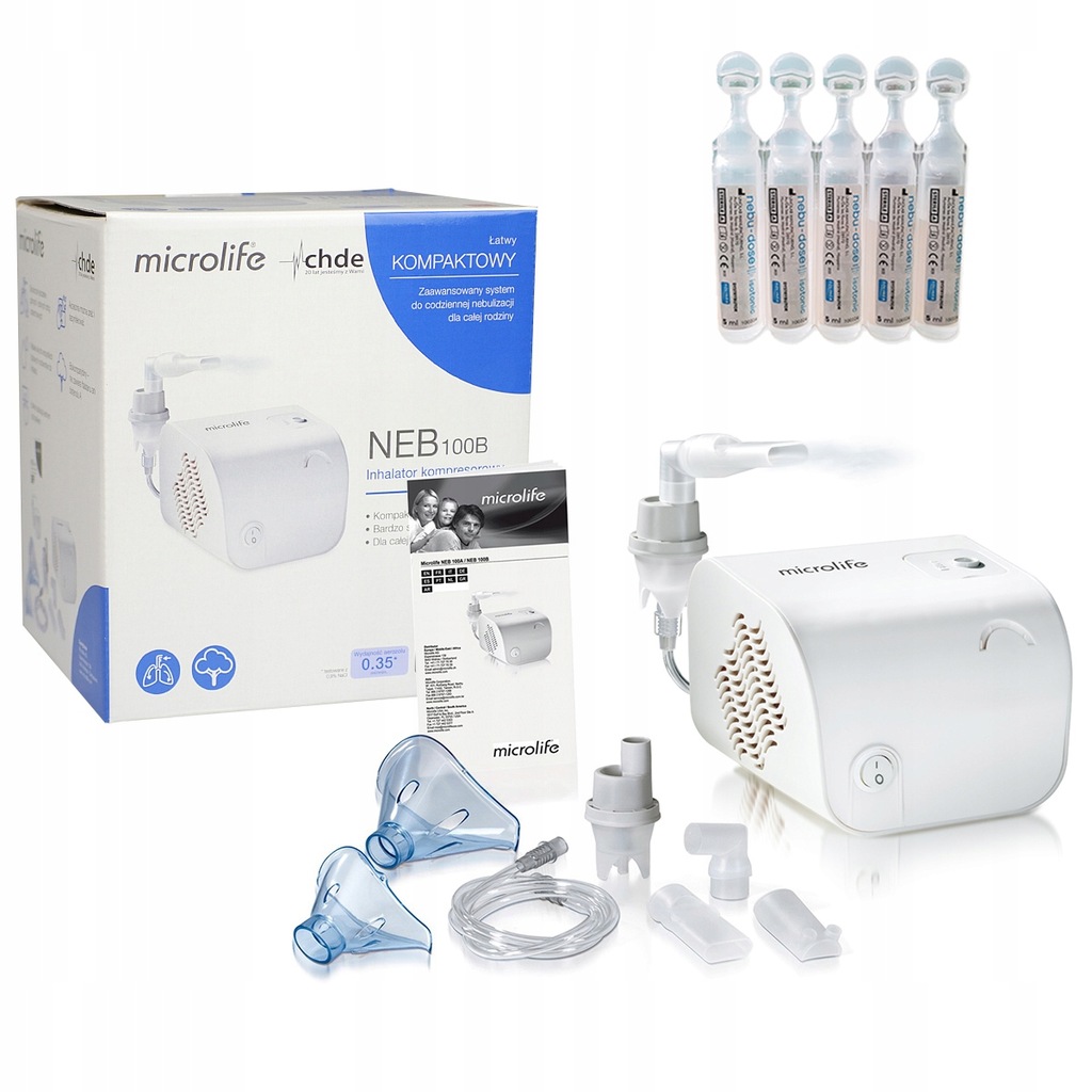 Microlife Inhalator NEB 100B Nebulizator Rozpylacz - 7491314195 ...
