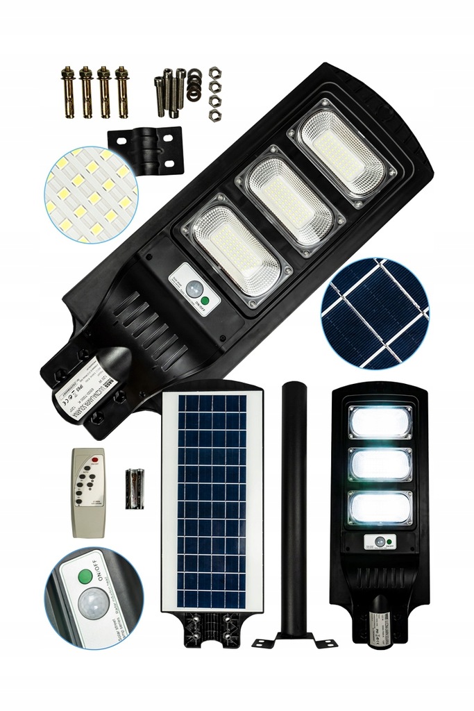 LAMPA ULICZNA LATARNIA SOLARNA 120W PILOT + UCHWYT - 12778804185 - oficjalne archiwum Allegro