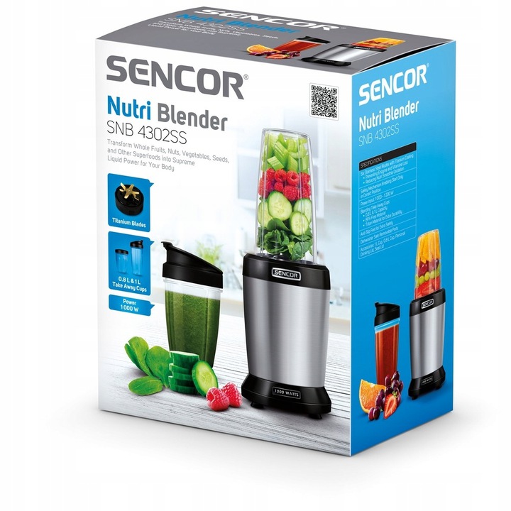 SENCOR NUTRI BLENDER KIELICHOWY SNB4302SS 1000W - 7779945215 ...