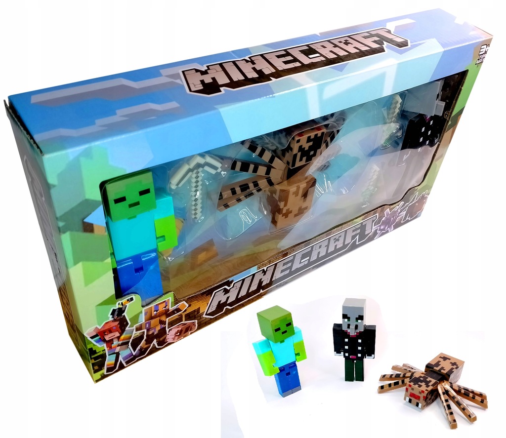 MINECRAFT Zestaw Figurki Pająk Ruchome Elementy - 12798342253 ...