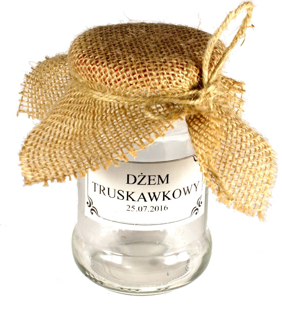 Juta materiał 15x15cm na słoiczki fi66 + GRATISY - 6765887323 - oficjalne archiwum Allegro