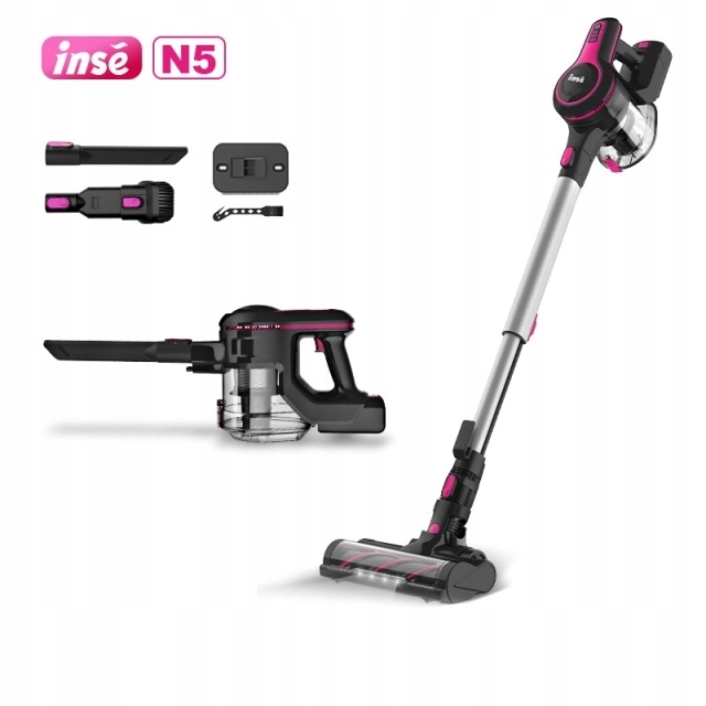 Odkurzacz pionowy INSE N5 różowy 145 W - 13183404514 - oficjalne ...