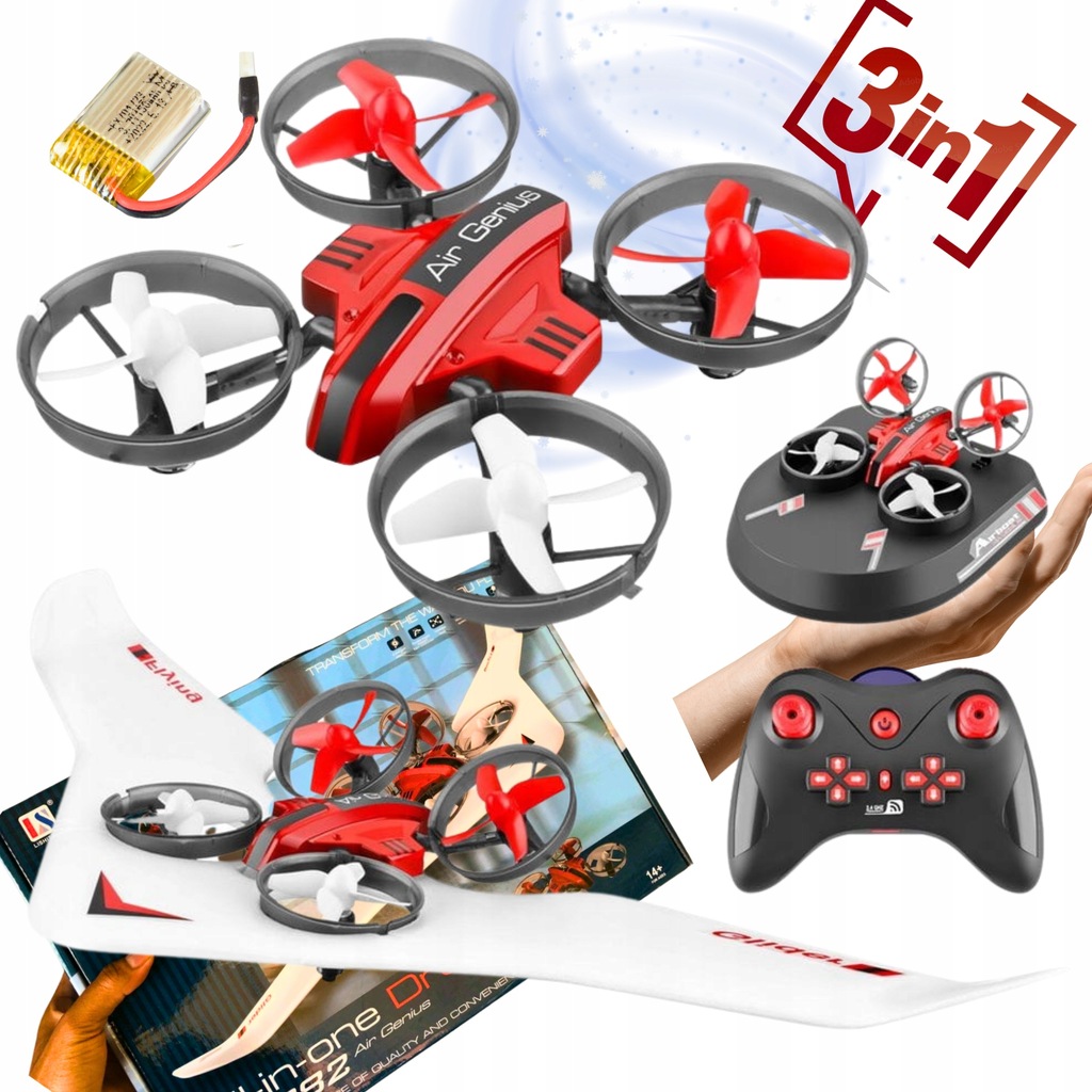 Poduszkowiec Samolot 3w1 Zdalnie Sterowany ZabawkaRC Dla Dzieci Innowacyjny - 16620767765 ...