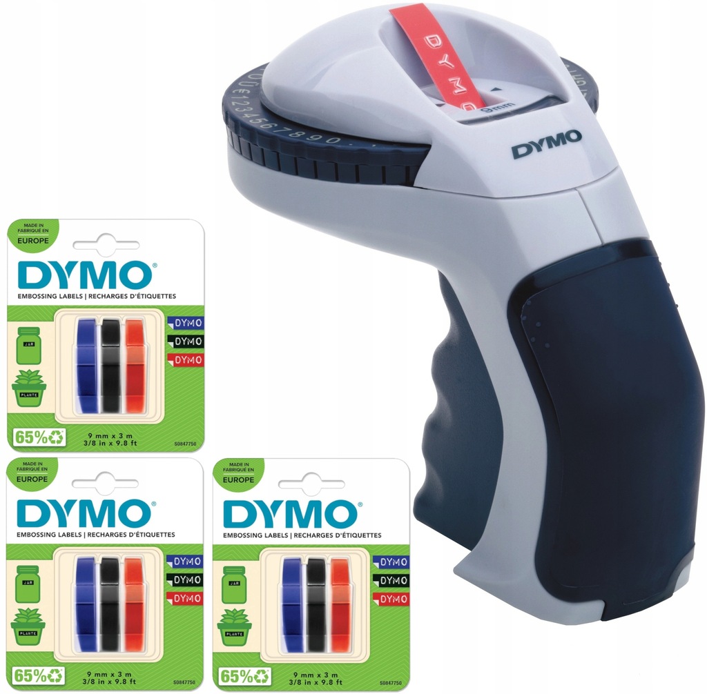 DYMO Taśma 3D wytłaczarka OMEGA JUNIOR + 10 taśm 3D 9mm x 3m MIX kolorów - 14955727299 ...