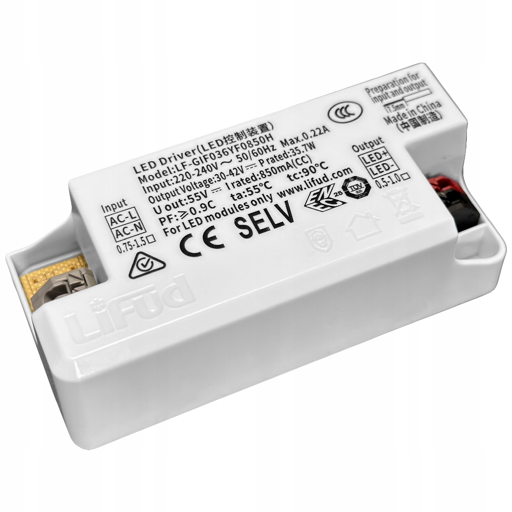 Zasilacz Lifud 35.7W LED DRIVER 30-42V 850mA - 14531496055 - oficjalne ...