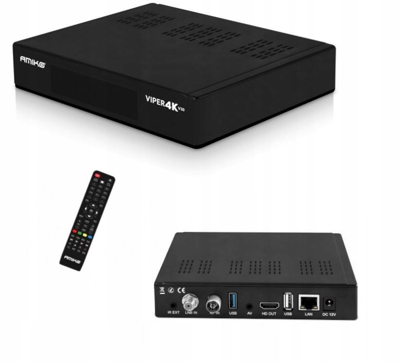 Tuner Amiko Viper 4K V30 DVB-T2/S2/C H.265 HEVC - 12204138113 - oficjalne archiwum Allegro