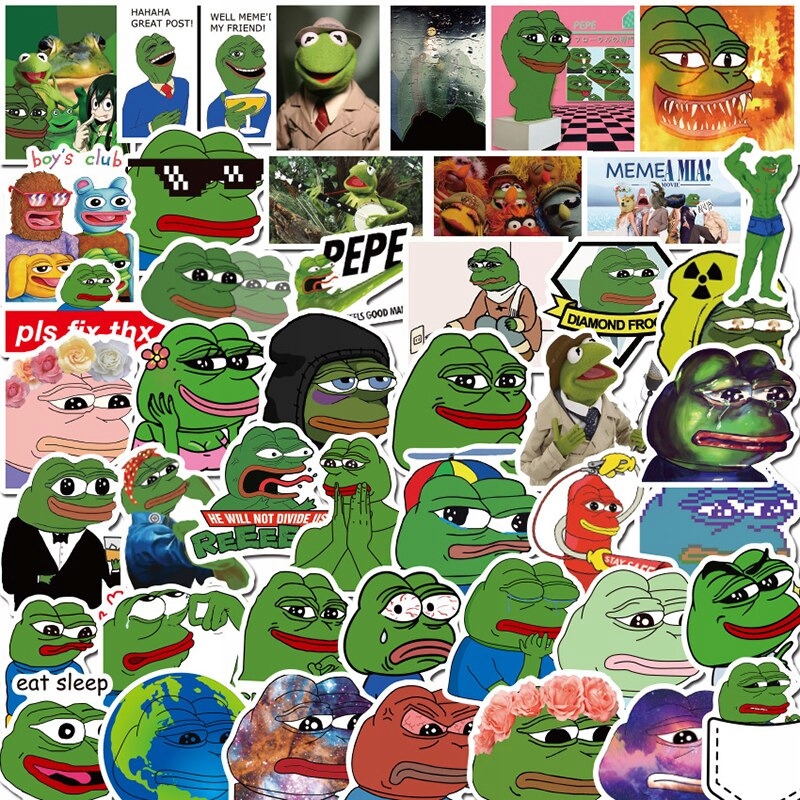 NAKLEJKI ŻABA PEPE THE FROG MEM MEMY 4CHAN 50 szt - 12975378674 ...