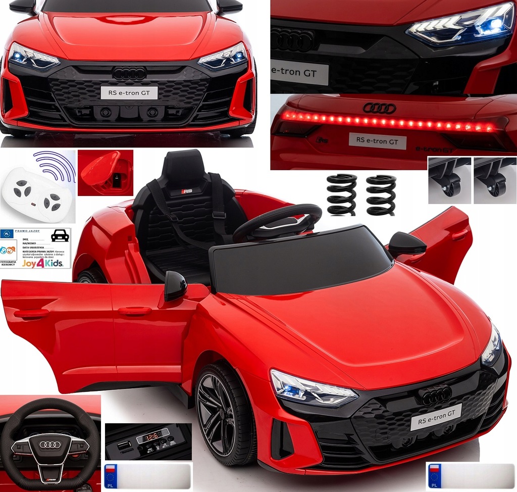 AUDI E-TRON RS AUTO NA AKUMULATOR LED AMORY +PILOT - 12845107128 - oficjalne archiwum Allegro