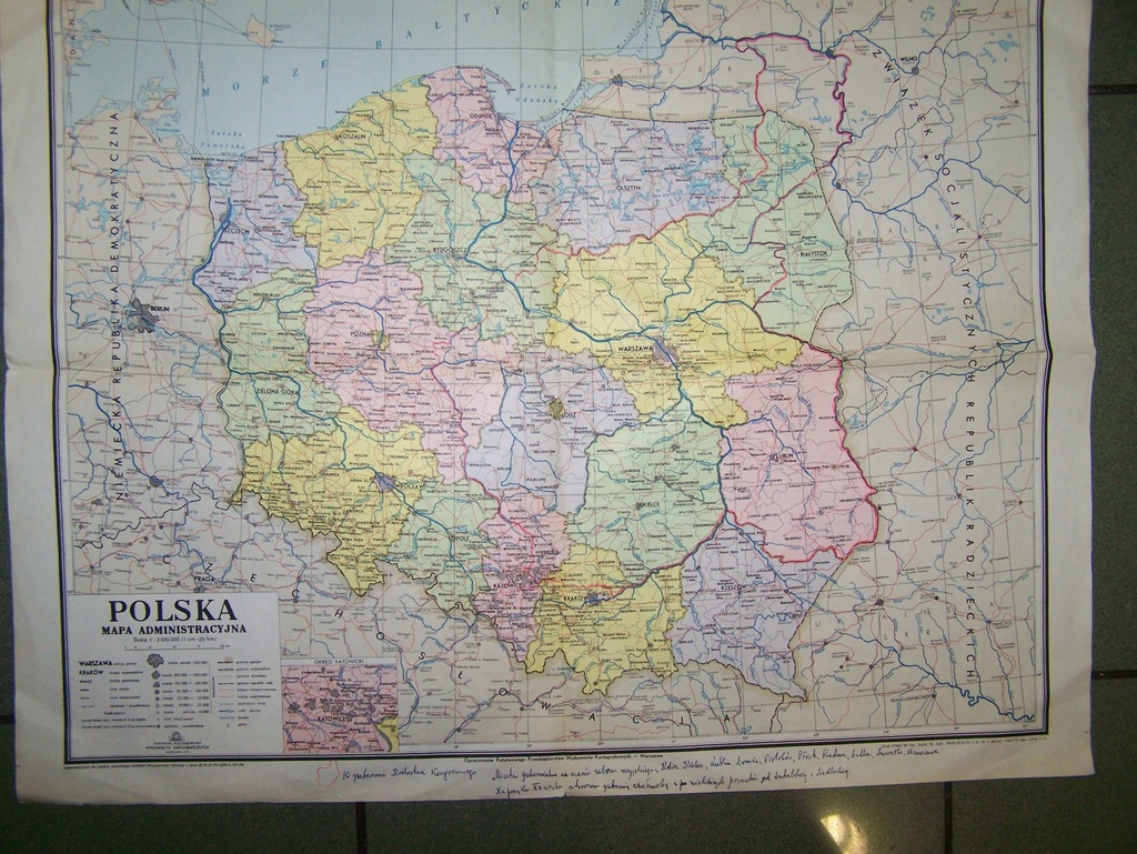 POLSKA - MAPA ADMINISTRACYJNA Z 1970 ROKU. - 13105620014 - oficjalne archiwum Allegro