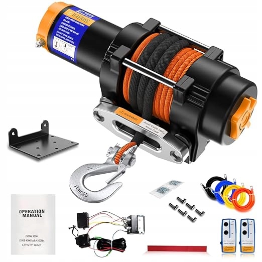 WCIĄGARKA ELEKTRYCZNA ANBULL 12 V 4500 LBS/2045 KG Z UCHWYTEM I PILOTEM ...
