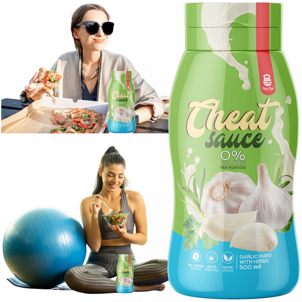 Sos Czosnkowy KETO bez cukru 0 kcal 500ml 0 KALORI FIT zero Cheat Meal 0% - 12792220806 ...