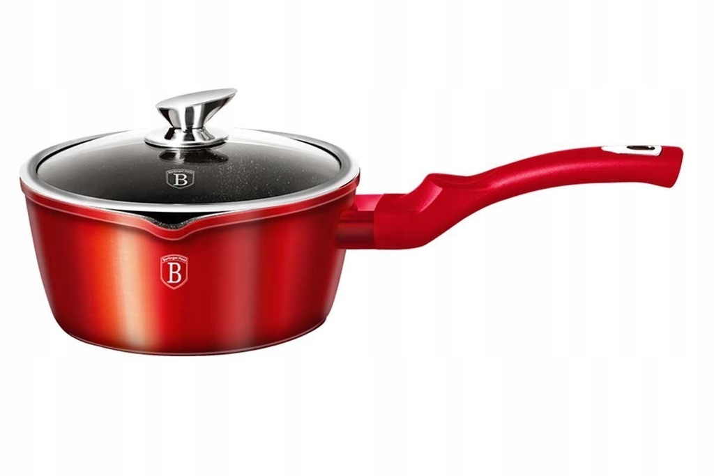 MAŁY RONDELEK Z POKRYWKĄ GARNEK RONDEL 1,3 L GRANITOWY 16 CM ALUMINIOWY ...