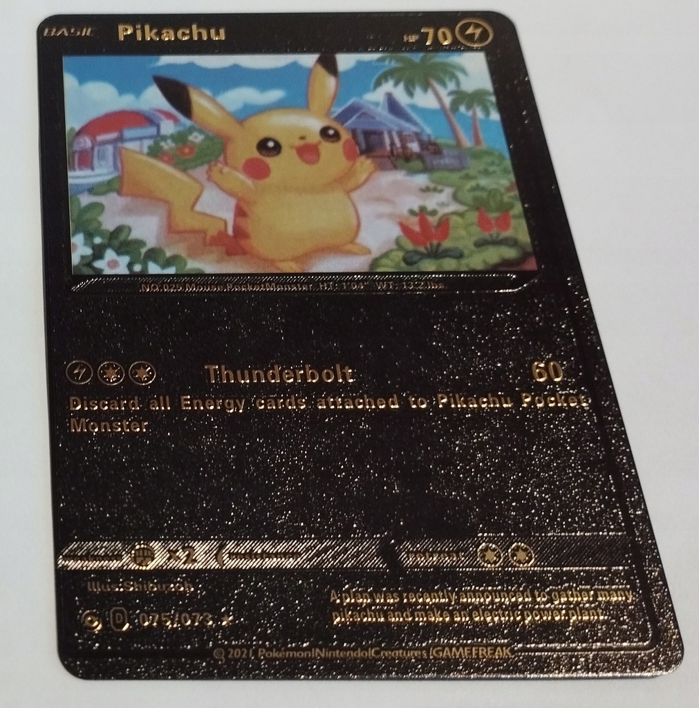 CZARNA KARTA POKEMON PIKACHU 075/073 - 12763440613 - oficjalne archiwum ...