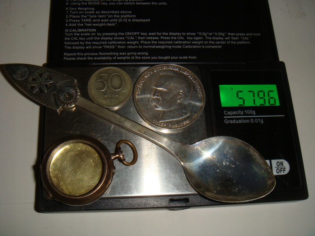 złom srebra próba 800 i 916, 750 , 400 , koperta zegarka kieszonkowego ...