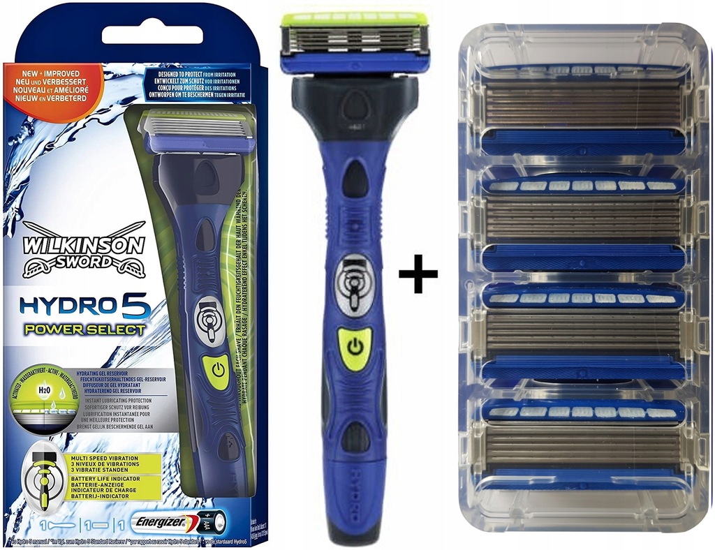 Maszynka WILKINSON Hydro 5 Power Blue + 4x Wkłady - 10591988116 ... Maszynka WILKINSON Hydro 5 Power Blue + 4x Wkłady - 10591988116 ...