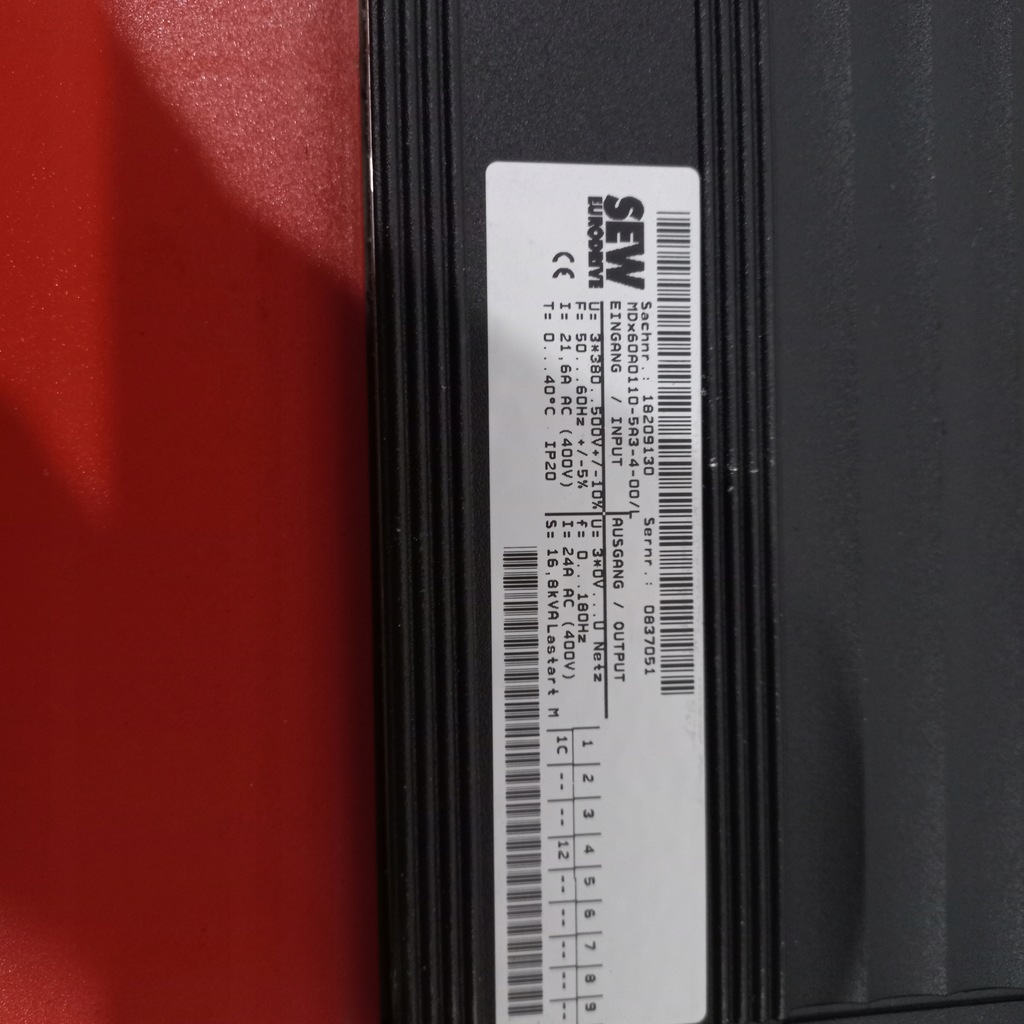 FALOWNIK SEW EURODRIVE MC07B0110-5A3-4-00 MDX60A - 13295706063 ...