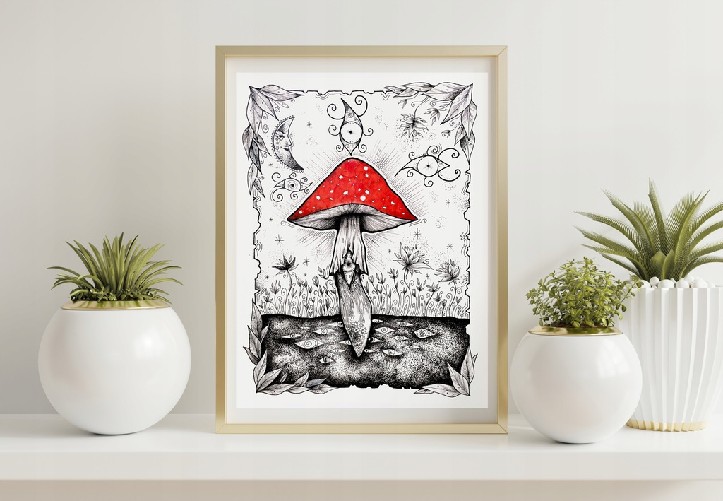 Plakat | Muchomor | Print | Rysunek | Grafika | A3 - 11295955304 ...