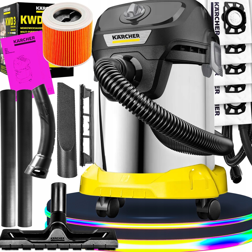 NAJMOCNIJESZY ODKURZACZ PRZEMYSŁOWY K WD3 KARCHER 4500W TURBO NADMUCH XXXL - 14352209294 ...