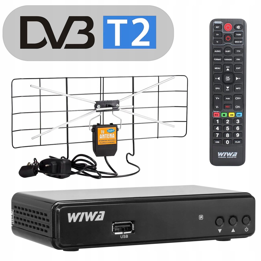ANTENA POKOJOWA + DEKODER TUNER TV NAZIEMNA DVB-T2 - 11575825682 ...