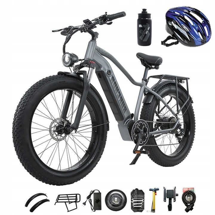 Rower Elektryczny BURCHDA RX50 aluminium koło 26 " szary 1000W Dirt ...