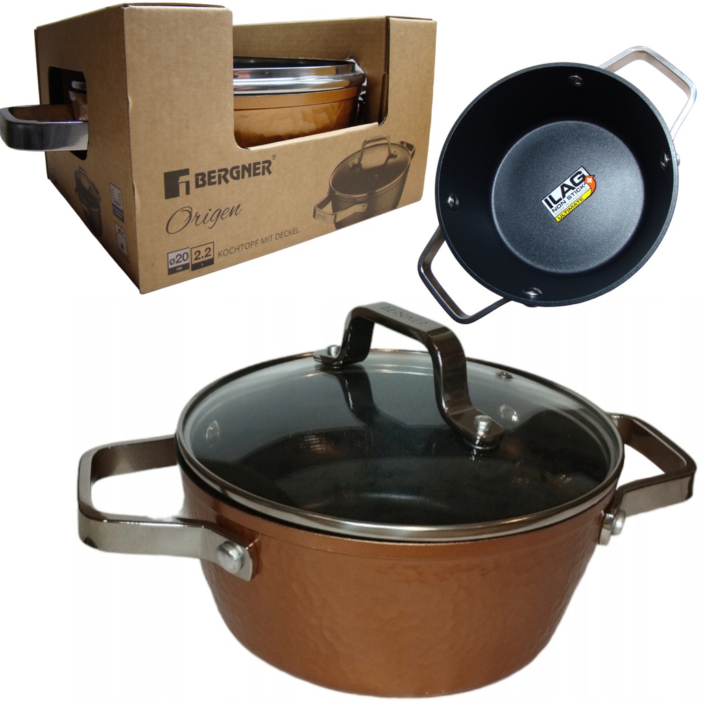 Garnek Bergner Origen 2,2L 20 cm wszystkie typy kuchenek NON STICK - 15117427131 - oficjalne ...