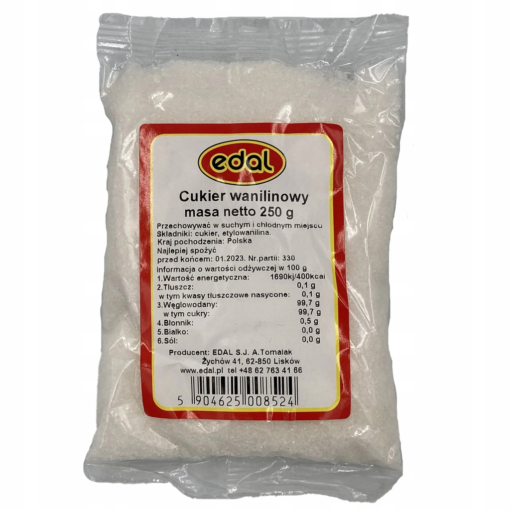 Cukier wanilinowy drobny 250 g EDAL - 12204015959 - oficjalne archiwum ...
