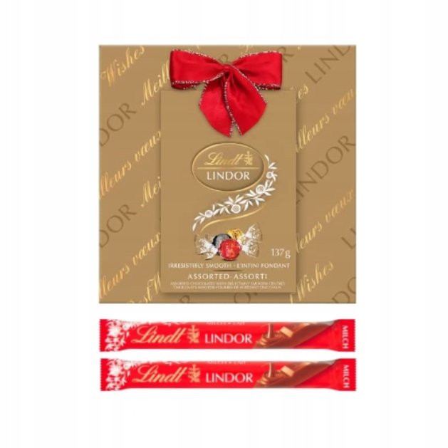 Lindt LINDOR Praliny assorted 137g + baton Lindt mleczny 38g x2 GRATIS ...