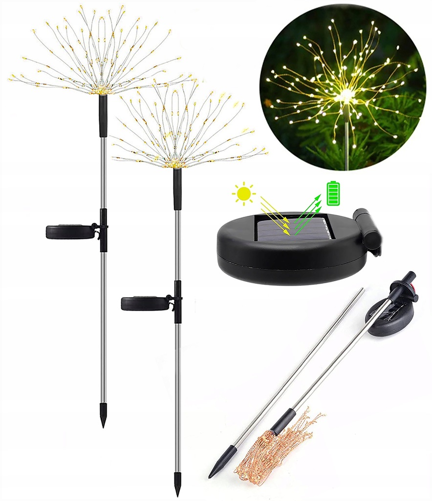 2x DMUCHAWIEC LED DRZEWKO SOLARNE LAMPA OGRODOWA - 13665387958 - oficjalne archiwum Allegro