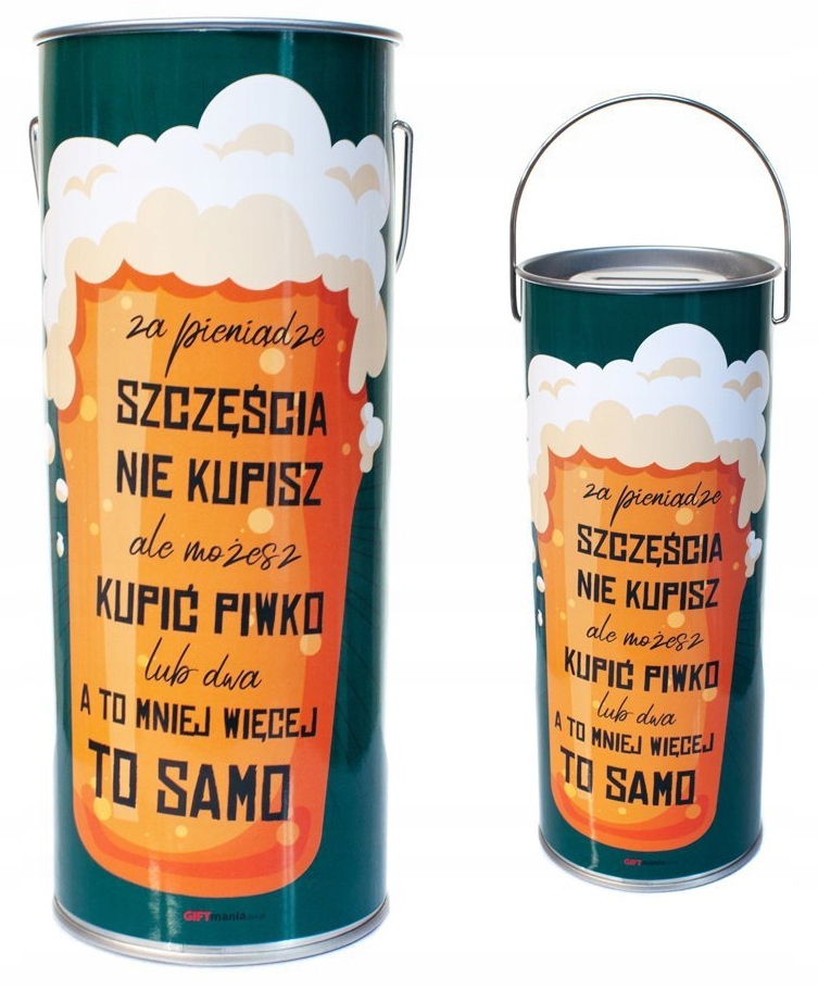 SKARBONKA SZCZĘŚCIA NIE KUPISZ PUSZKA PIWO GOTÓWKA - 13786663710 - oficjalne archiwum Allegro