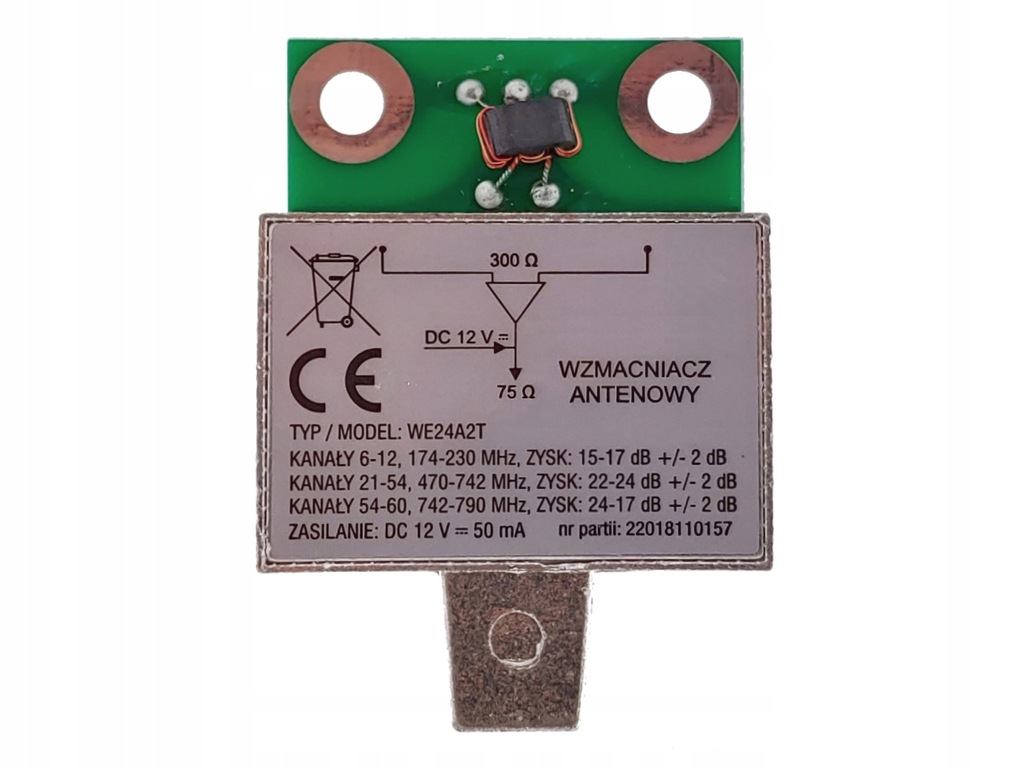 WZMACNIACZ ANTENOWY KĄTOWY 24dB VHF/UHF DVB-T2 - 12697383283 ...