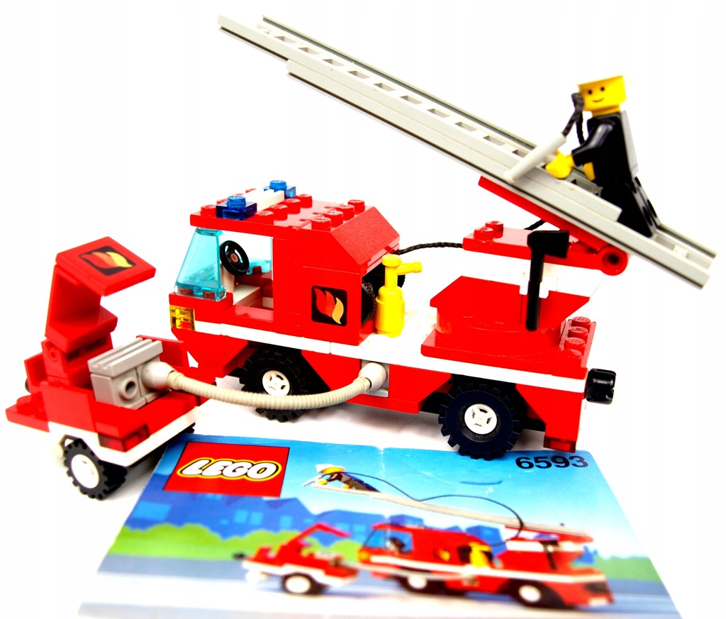 LEGO Lata 90 System 6593 Town Straż Pożarna Wóz - 12593256125 ...