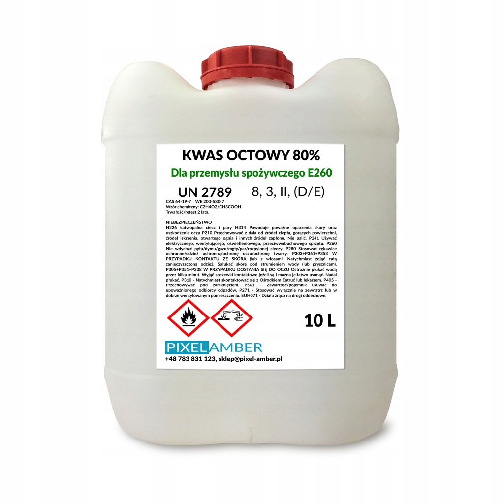 KWAS OCTOWY 80% Spożywczy E260 - 10L - 12200436289 - oficjalne archiwum ...