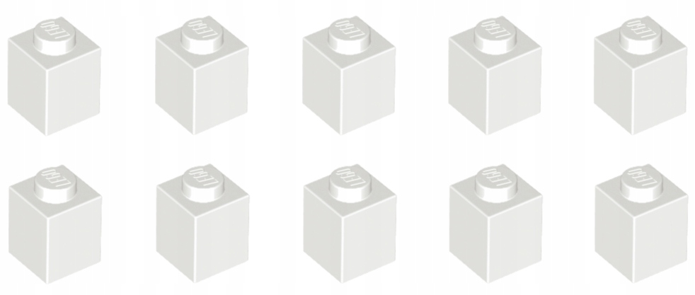 LEGO Cegła 1x1 Biały White 3005 300501 - 10szt. - 11908513177 ...