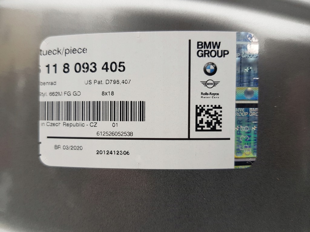 Alufelga BMW G30 G31 5x112 18"x8J 36117855081 - 12612051773 - oficjalne ...