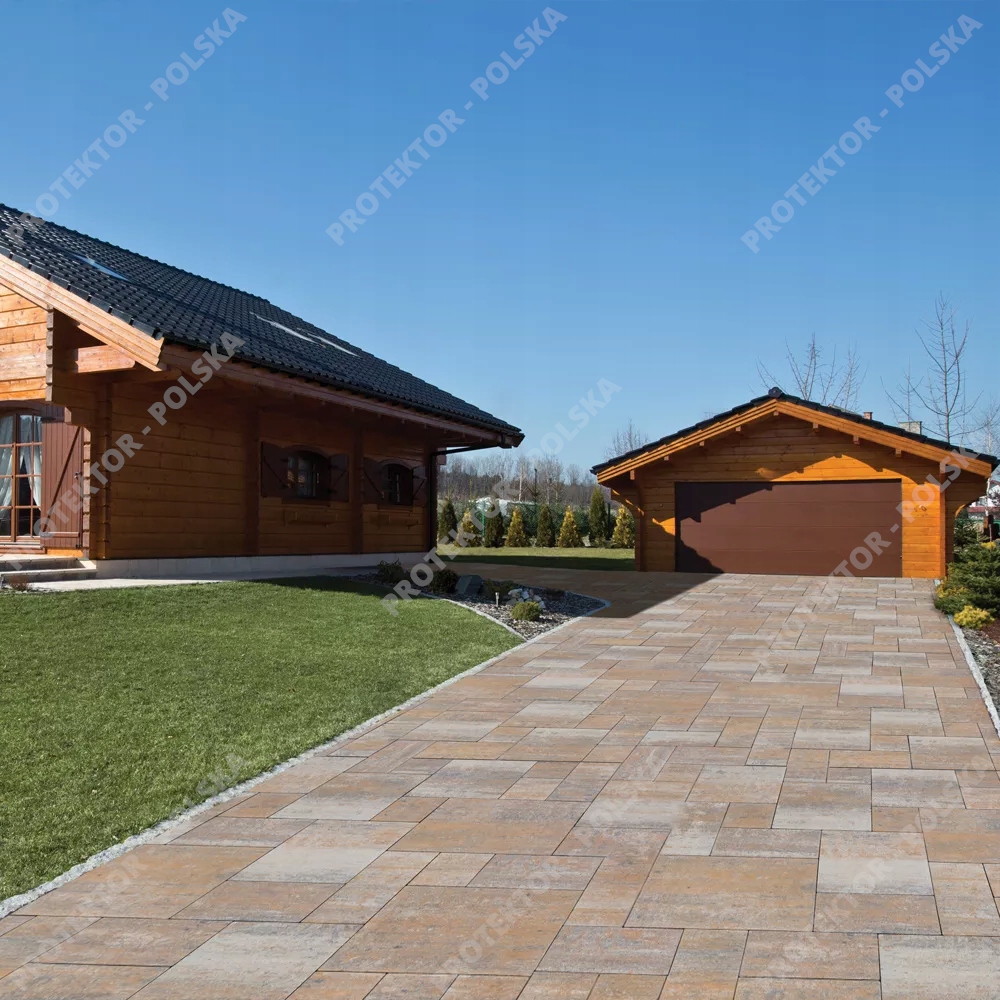 kostka brukowa ROMALIT BRUK-BET gr.8 cm kolor wapień muszlowy nowoczesna - 15048804892 ...