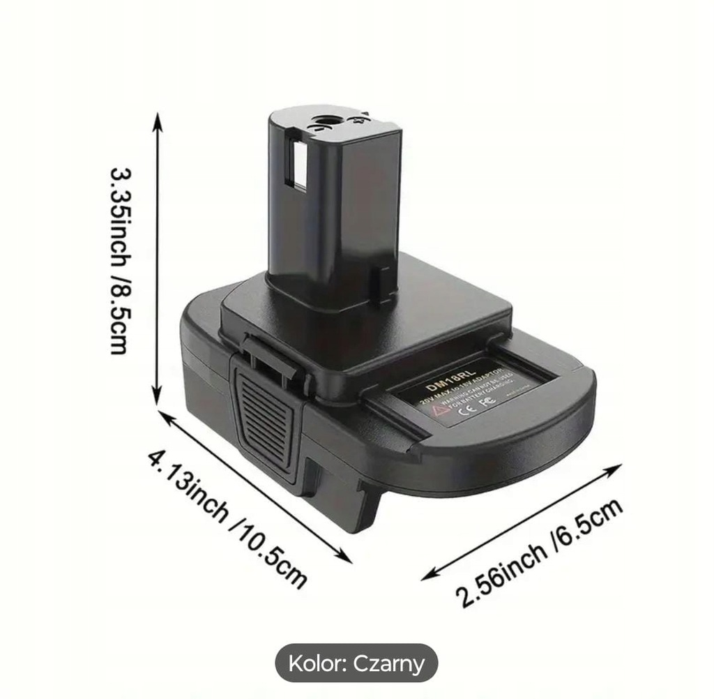 Adapter Konwerter baterii Dewalt 20 V/Milwaukee na Ryobi 18 V z portem ...