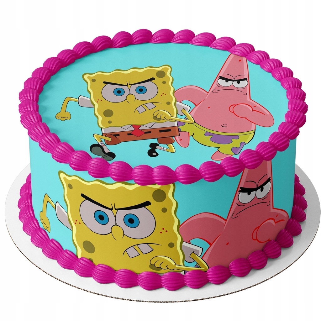 OPŁATEK NA TORT SPONGEBOB + BOKI I NAPIS - 12071821082 - oficjalne ...
