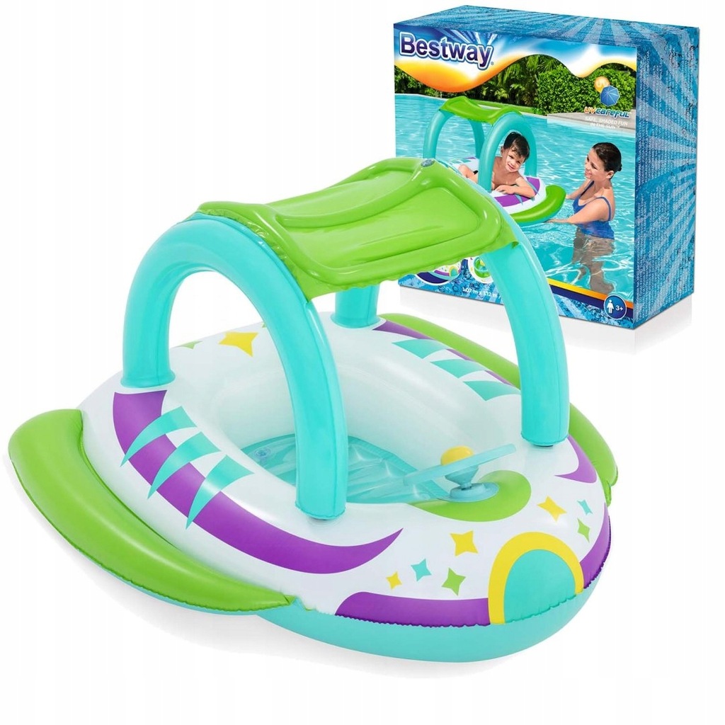 Ponton plażowy do pływania z daszkiem 107 x 112 cm Bestway 34149 ...