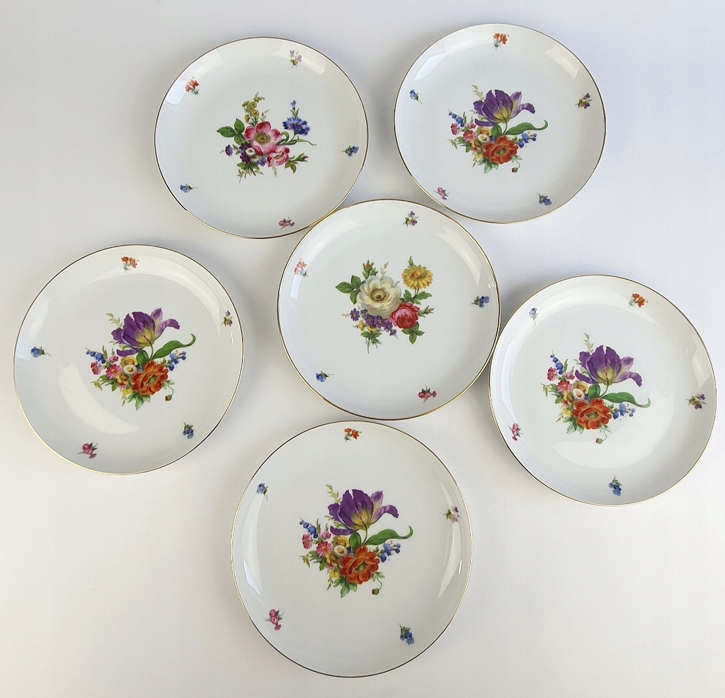 Furstenberg BUKIET KWIATÓW TALERZE 6 SZT - 11421883364 - oficjalne archiwum Allegro