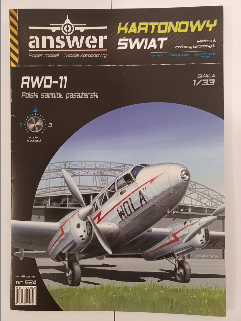 Polski samolot pasażerski RWD-11 1:33 ANSWER 11/20 - 11760910466 - oficjalne archiwum Allegro