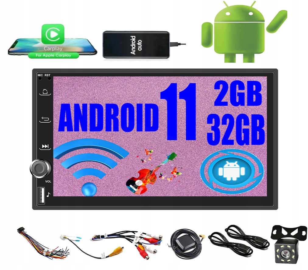 RADIO SAMOCHODOWE 2 DIN ANDROID 11 NAWIGACJA GPS - 12566783423 - oficjalne archiwum Allegro