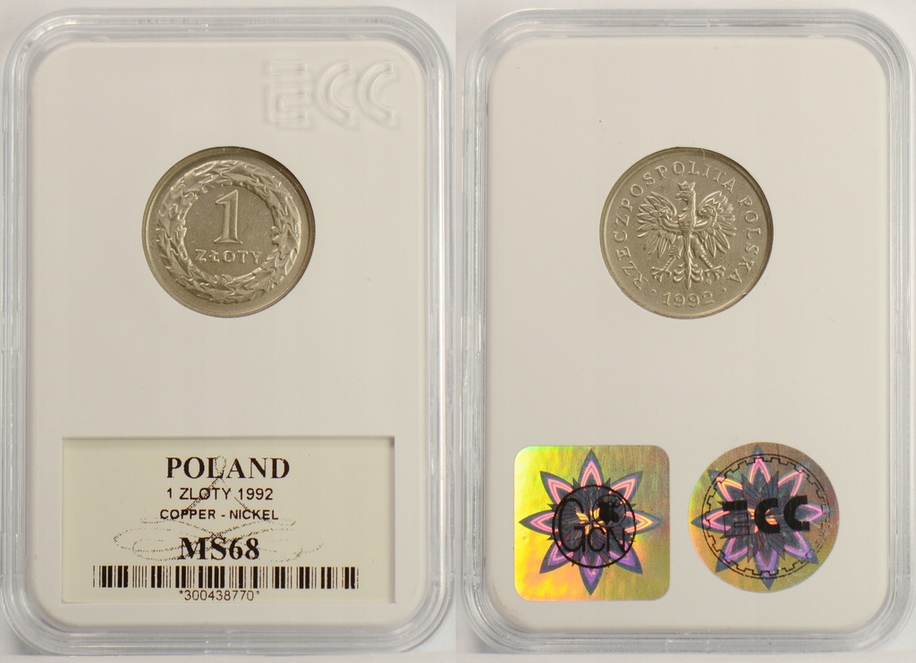 WR. 1 ZŁOTY 1992 MIEDZIONIKIEL MS68 20.10 - 12766945669 - oficjalne archiwum Allegro