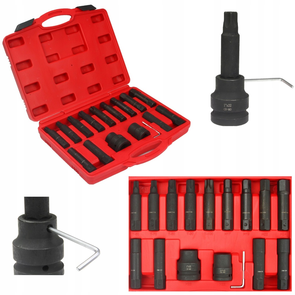 ZESTAW NASADEK UDAROWYCH I BITÓW IMBUS TORX HEX - 12548152131 - oficjalne archiwum Allegro