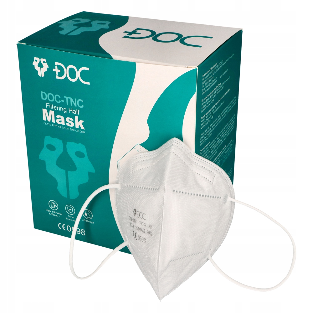 MASKA MASECZKA DOC FFP3 EN149:2001+A1:2009 10szt - 10533506880 ...
