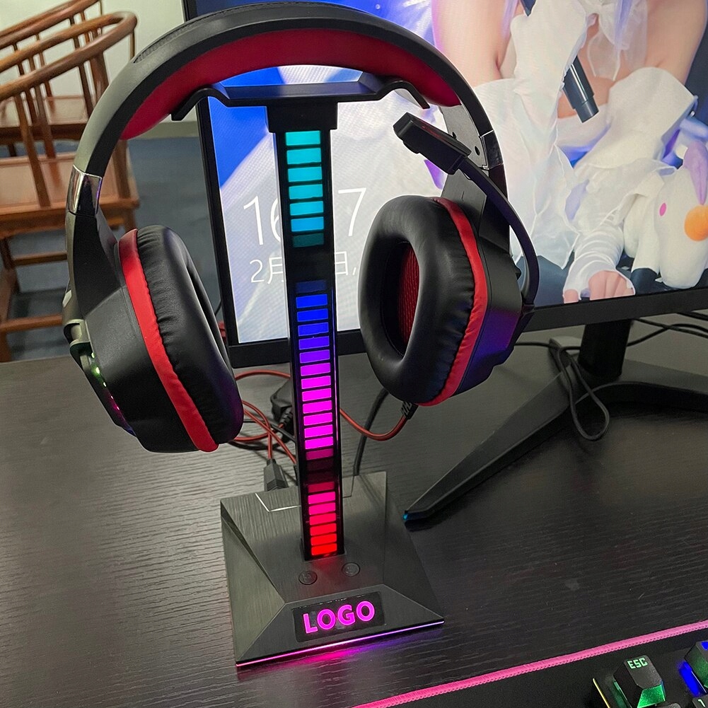 RGB słuchawki gamingowe stojak światła LED kompute - 12649069783 ...