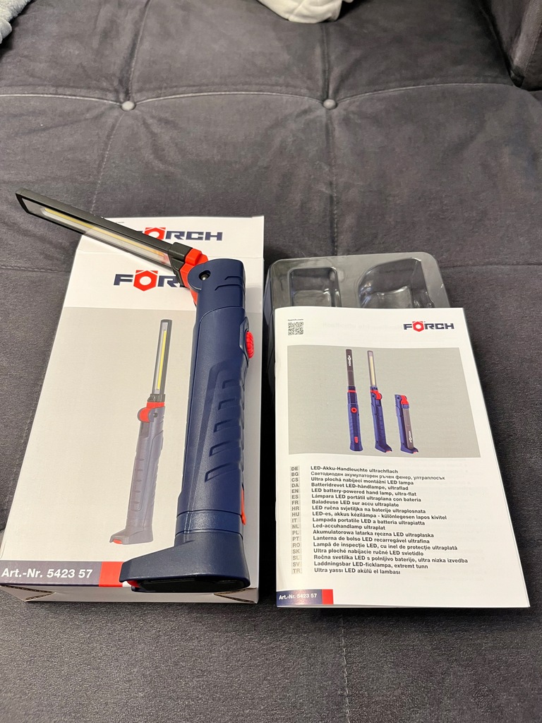 Akumulatorowa Latarka ultra płaska LED Forch - 12926504933 - oficjalne ...
