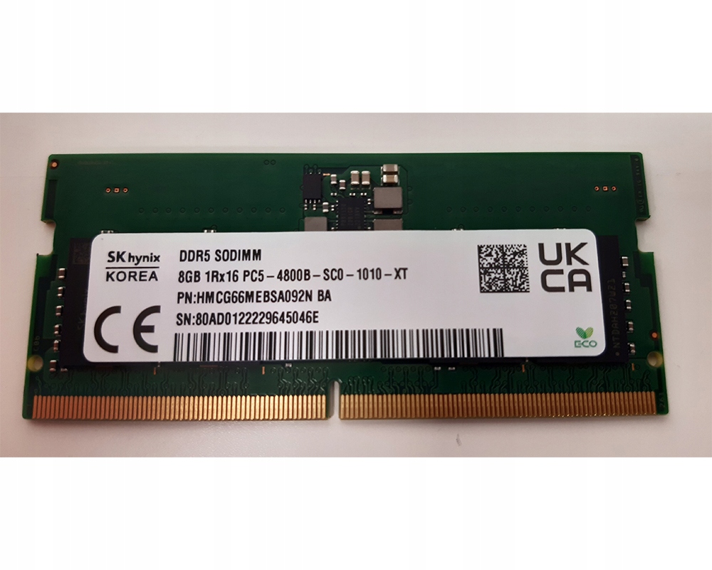 SK Hynix 8GB RAM DDR5 4800 MHz SODIMM - 13093957618 - oficjalne ...