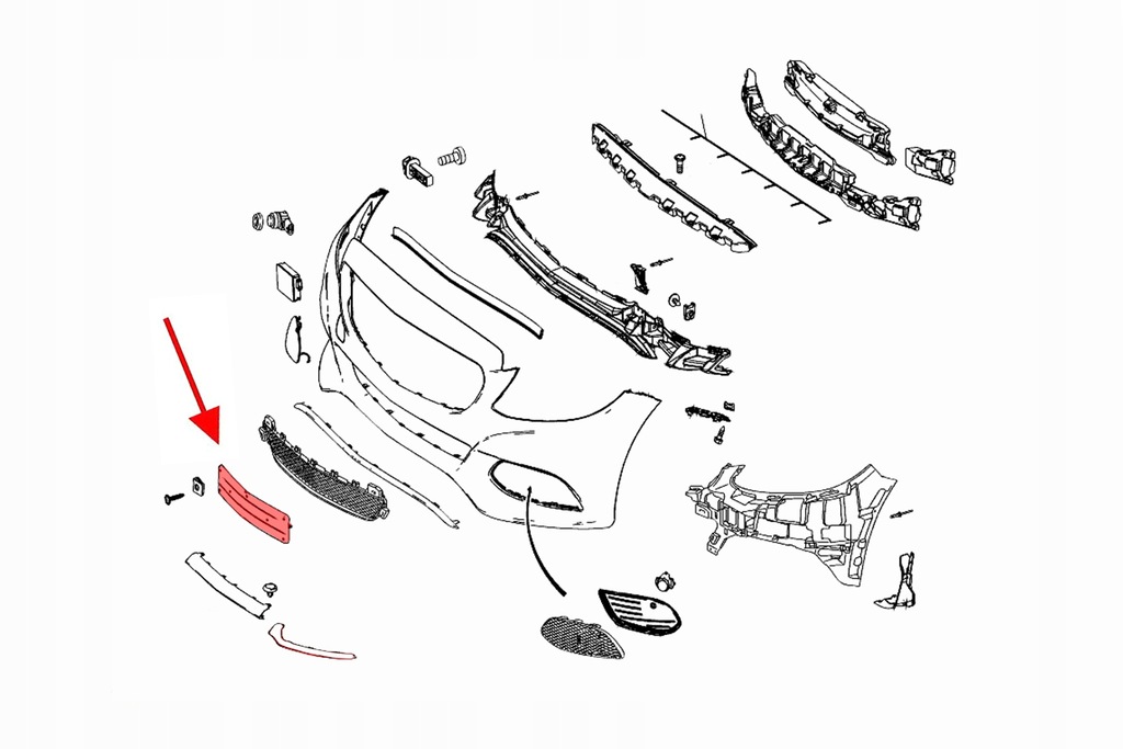 MERCEDES W205 AMG RAMKA POD TABLICĘ A2058804900 - 10082874628 ...