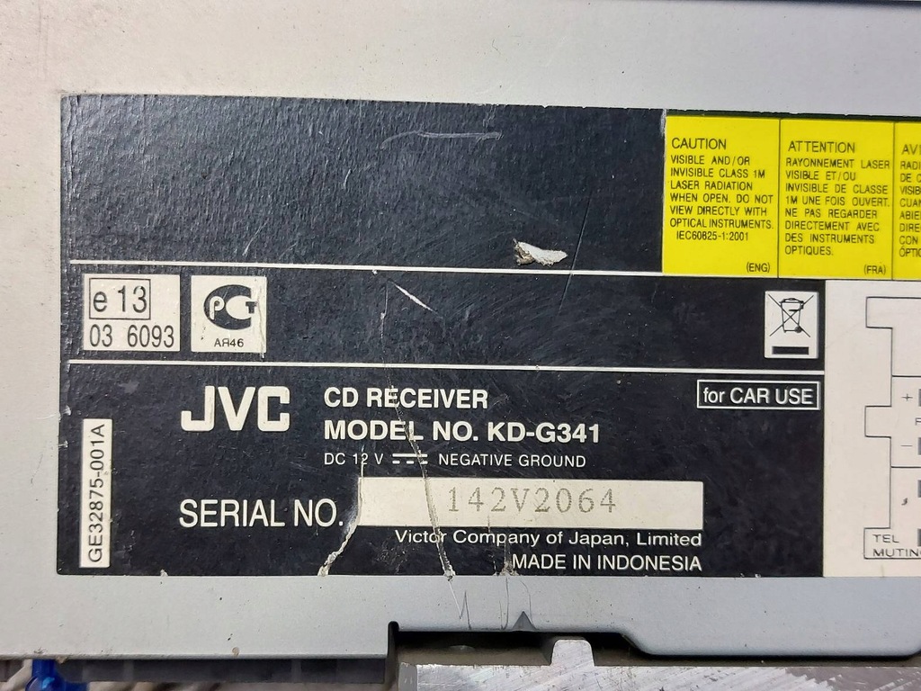 RADIO ODTWARZACZ SAMOCHODOWY JVC KD-G341 CD AUX - 13239911582 - oficjalne archiwum Allegro