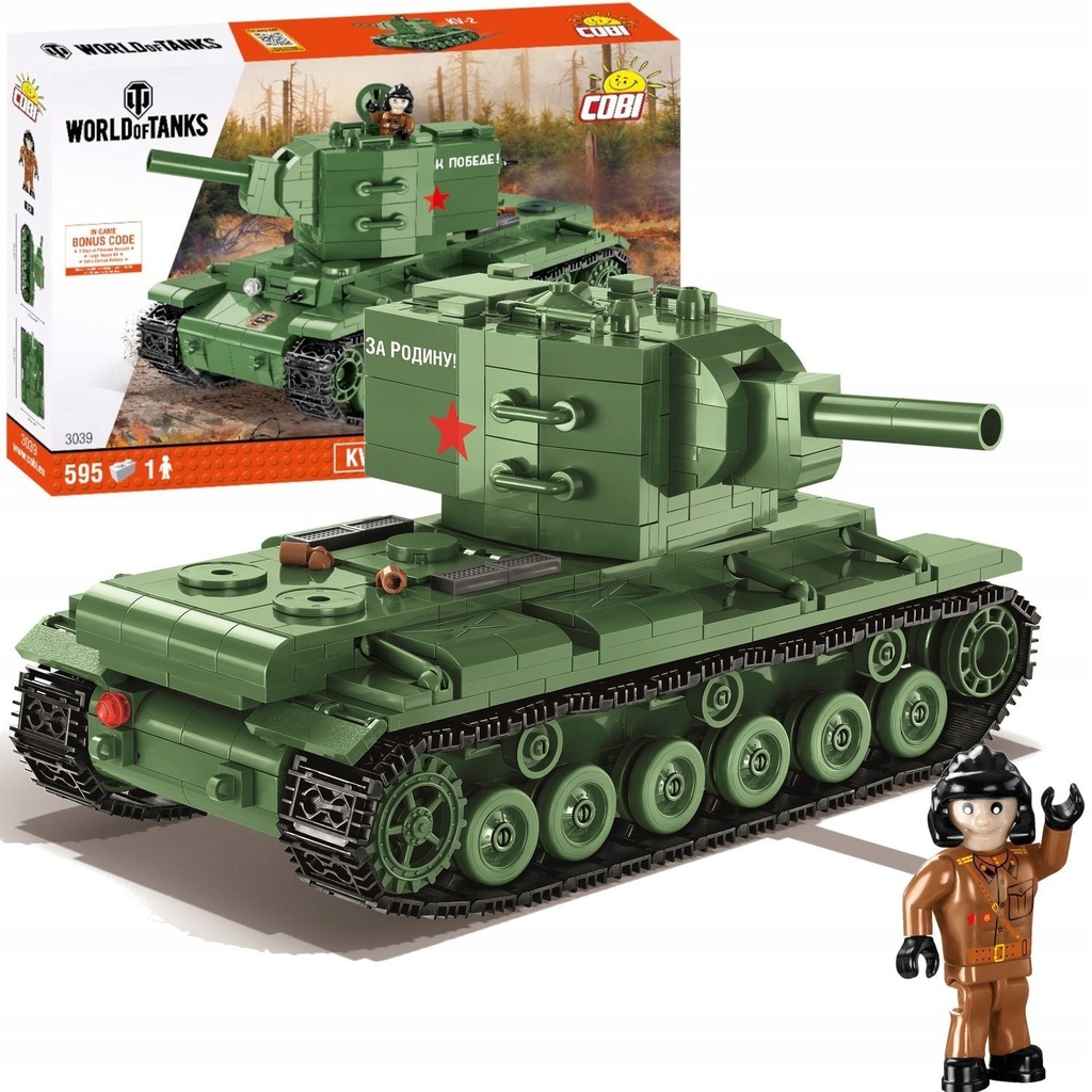 KLOCKI CZOŁG KV-2 KW-2 WORLD OF TANKS COBI 3039 - 9036494126 - oficjalne archiwum Allegro